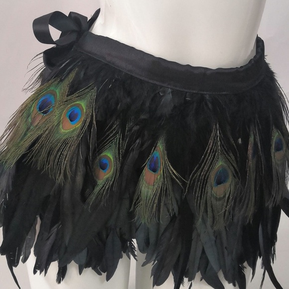 Other | Peacock Feathers Genuine Skirt Rave Festival Halloween Costume Dancing Belt Med | Poshmark